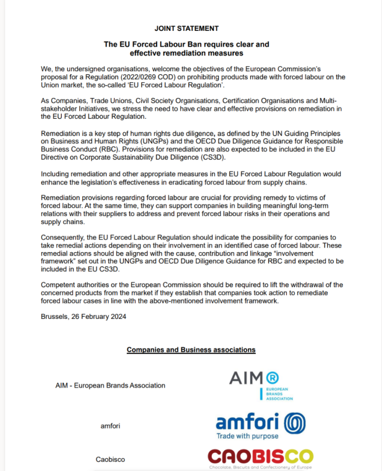 The EU Forced Labour Ban requires clear and effective remediation ...