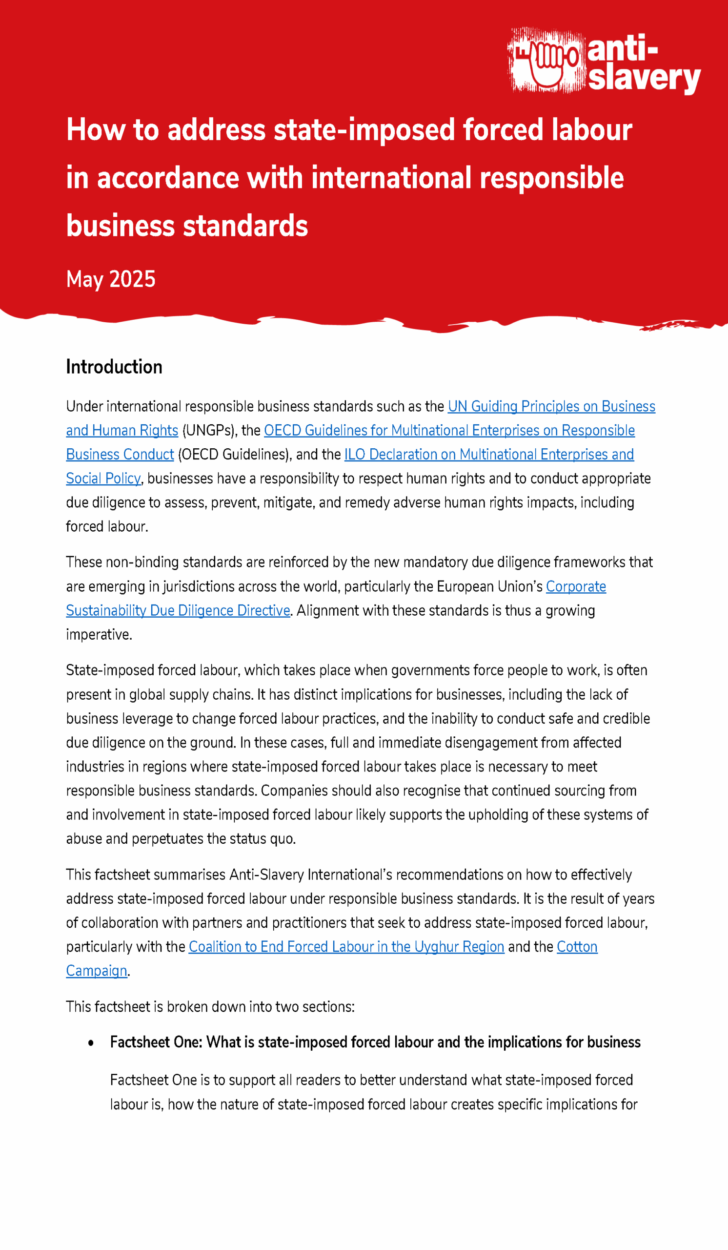 How to address state-imposed forced labo… | Anti-Slavery International